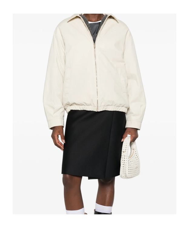 MIU MIU Miu Miu Logo-Embroidered Zip-Up Jacket